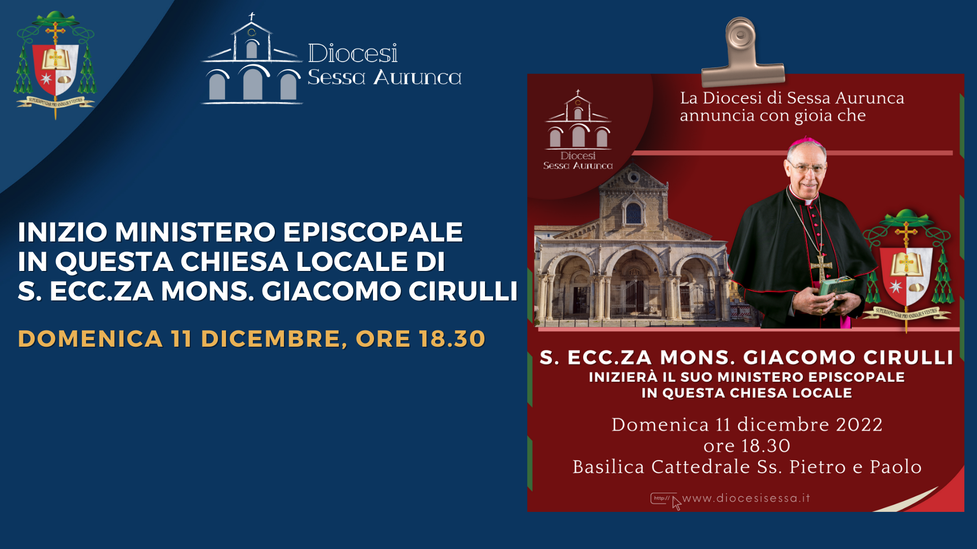 Inizio ministero episcopale Di S. Ecc.za Mons. Giacomo Cirulli ...